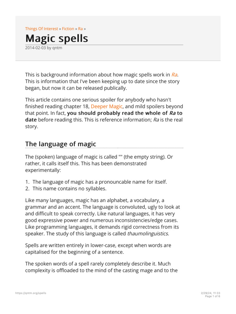 Magic Spells @ Things of Interest | PDF | Identifier | Letter Case