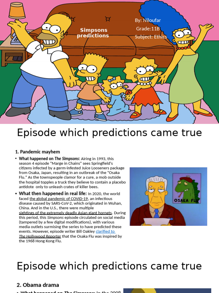 Simpsons Predictions | PDF | The Simpsons | Television Series Created