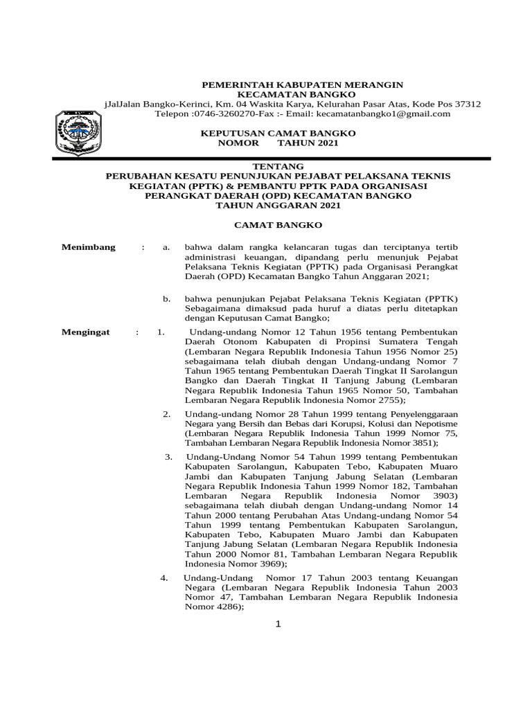 SK - PPTK Bangko | PDF