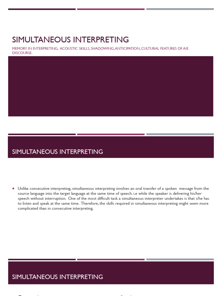 Simultaneous Interpreting | PDF | Language Interpretation | Linguistics