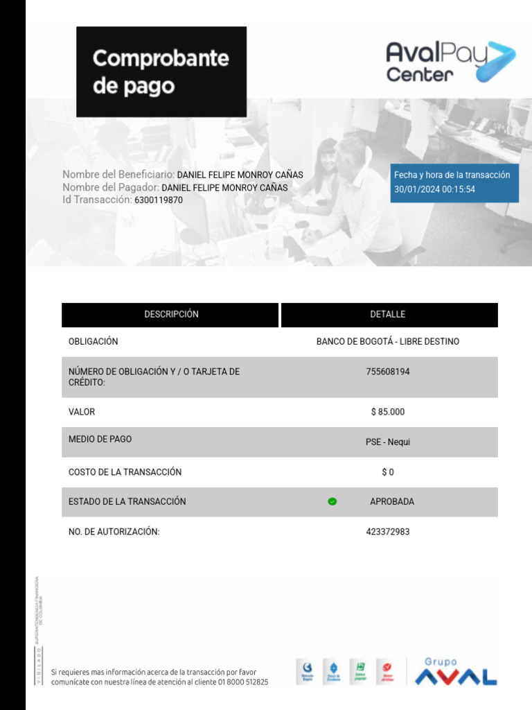 Confirmación de Pago Aprobado | PDF