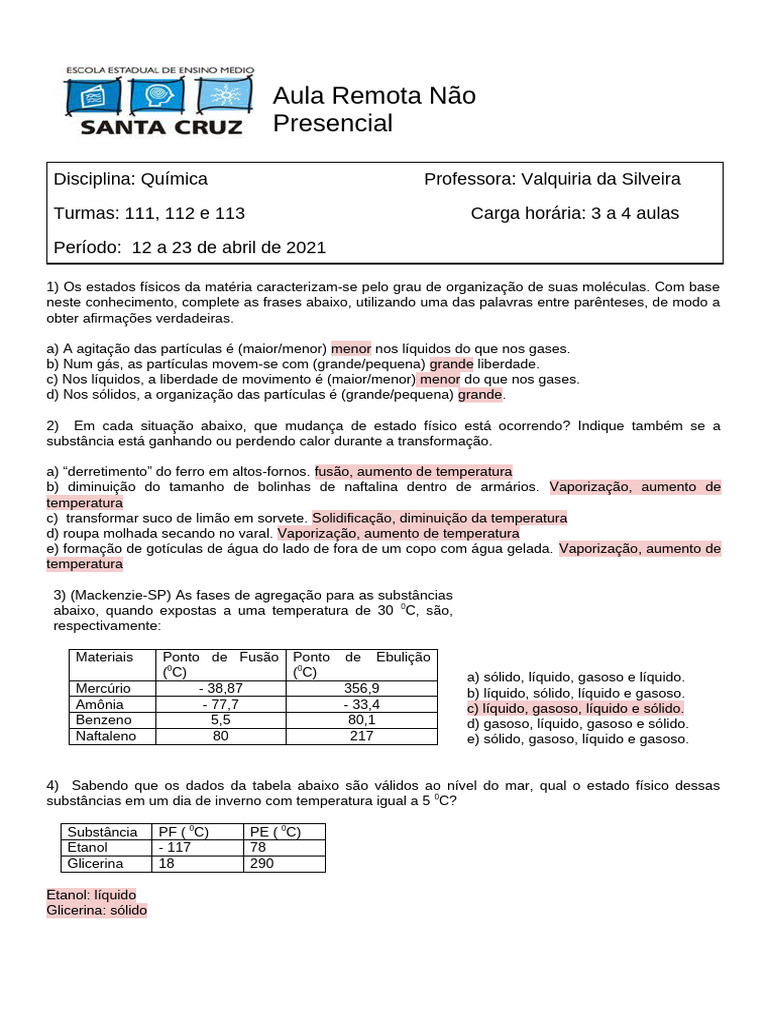 Andrei Cezar Dos Santos - 2021 1º Ano 2 Aula Remota Propriedades Da ...
