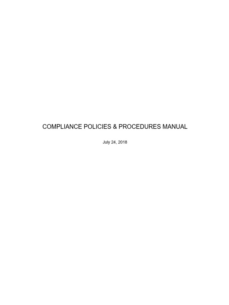 Compliance-Manual-2018 | PDF | Regulatory Compliance | Financial Adviser