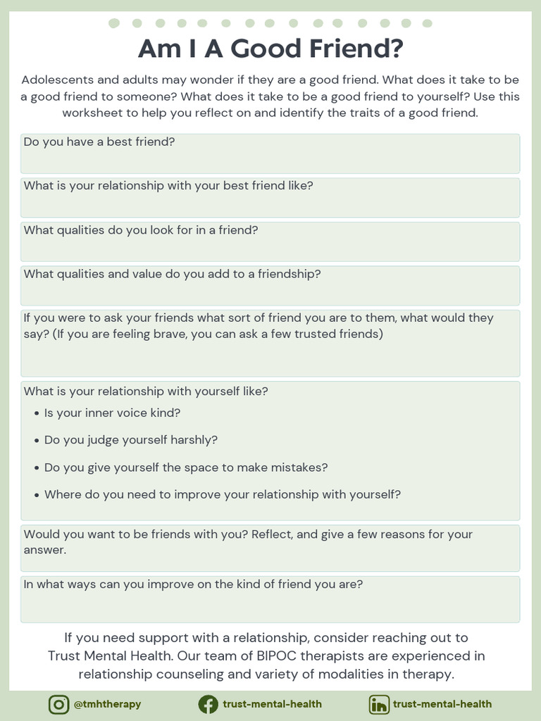 Reflecting on Friendship Qualities | PDF