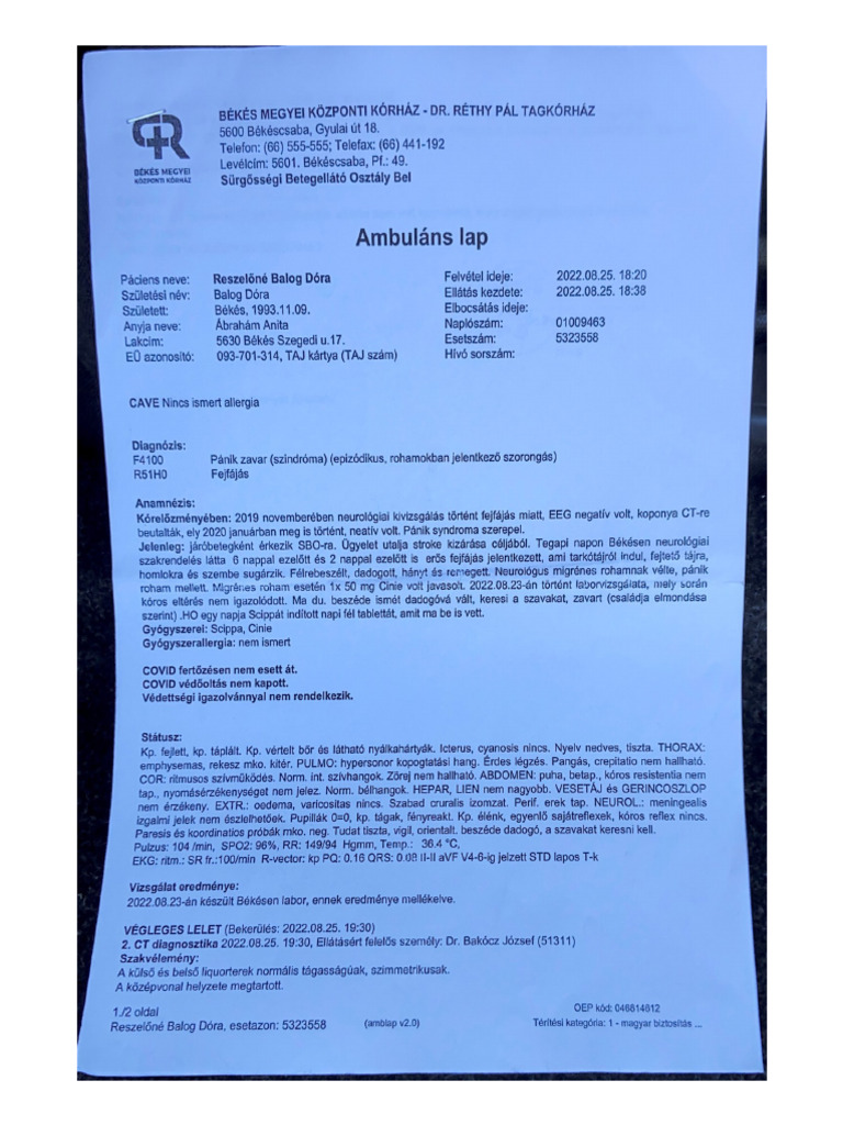Ambuláns Lap | PDF