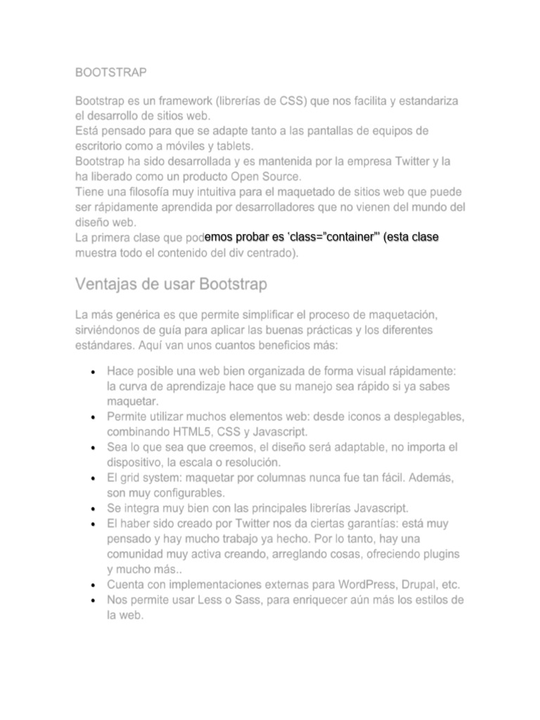 BOOTSTRAP | PDF | Bootstrap (marco frontal) | Informática