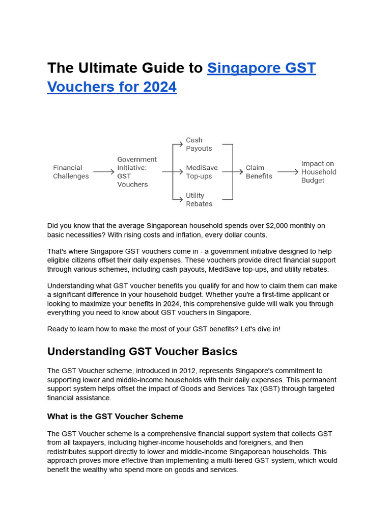 Singapore GST Voucher Eligibility Guide | PDF | Cost Of Living ...