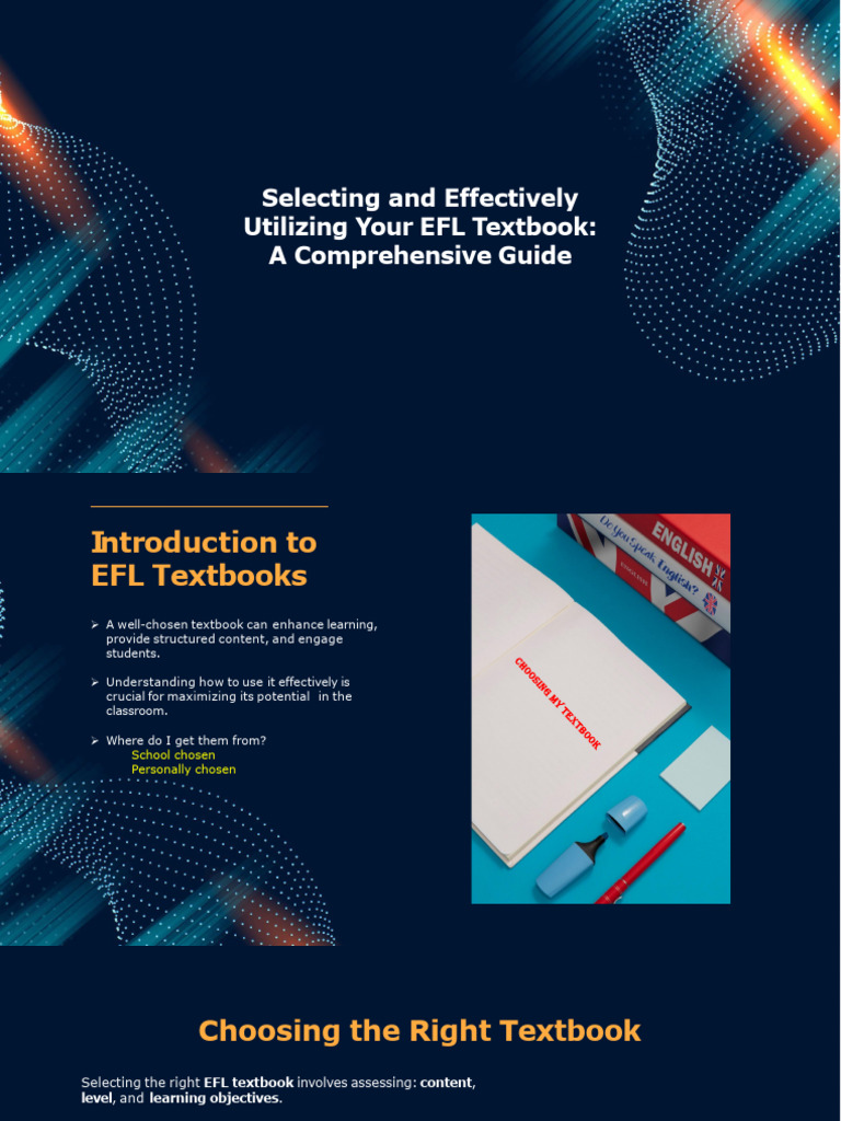 Selecting and Effectively Utilizing Your Efl Textbook A Comprehensive ...