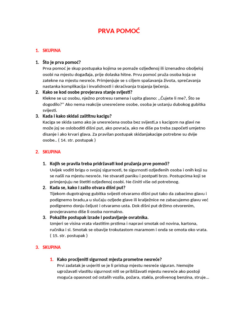 Prva Pomoć | PDF
