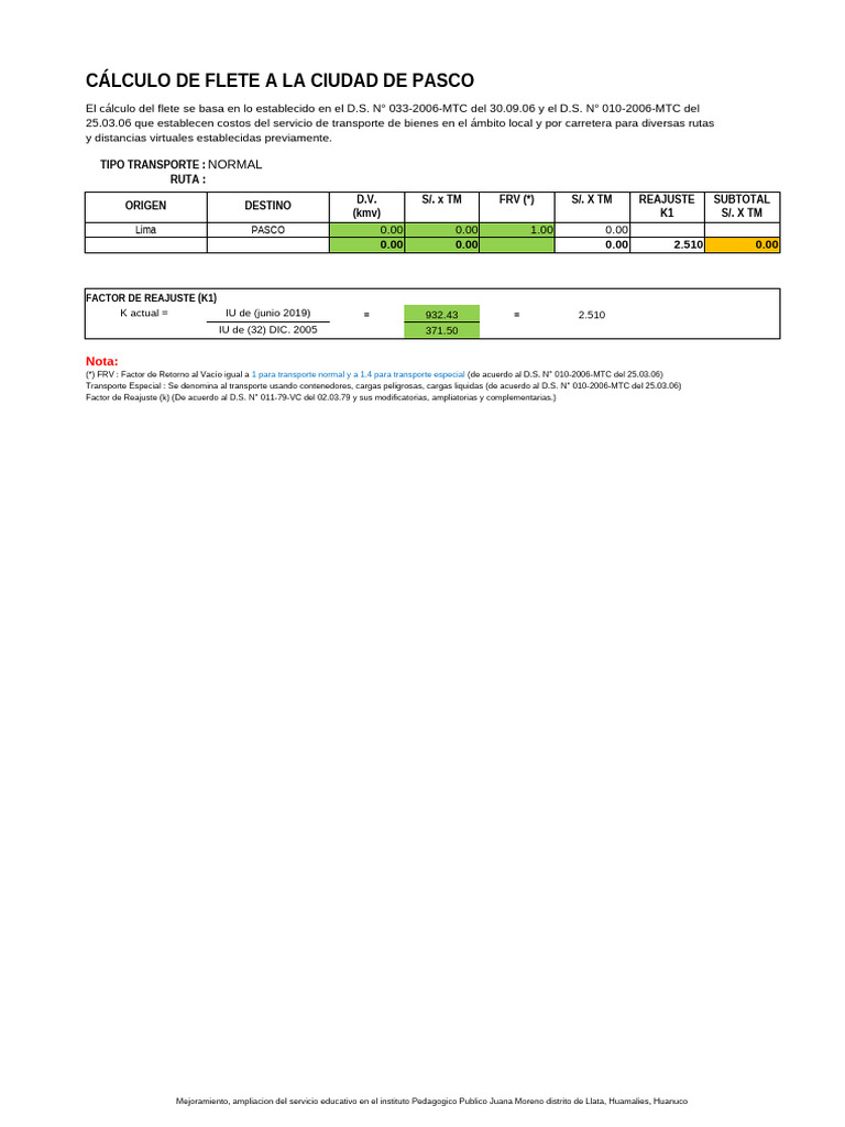 Calculo de Flete Madera | PDF