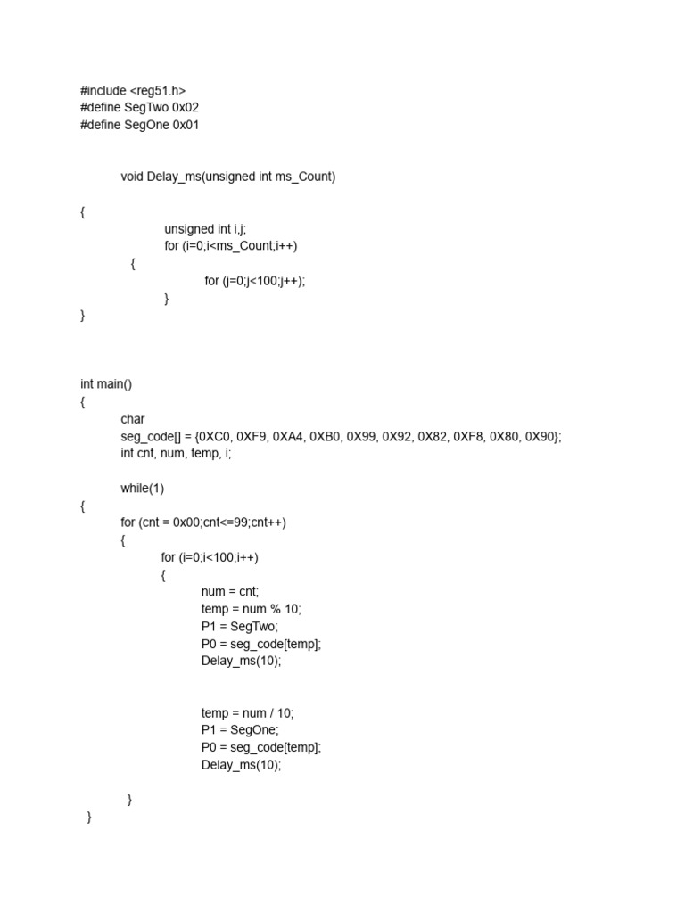 Prac 3 Seven Seg Display | PDF Prac 3 Seven Seg Display | PDF