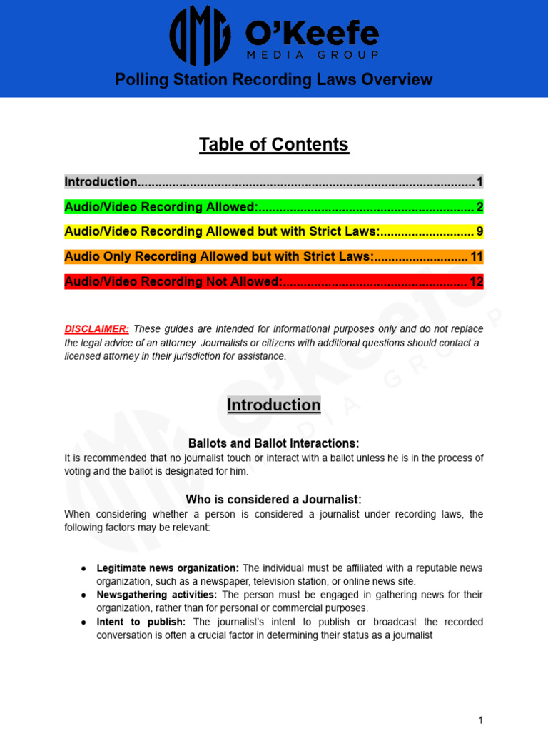 Polling Station Recording Laws Guide | PDF | Privacy | Justice