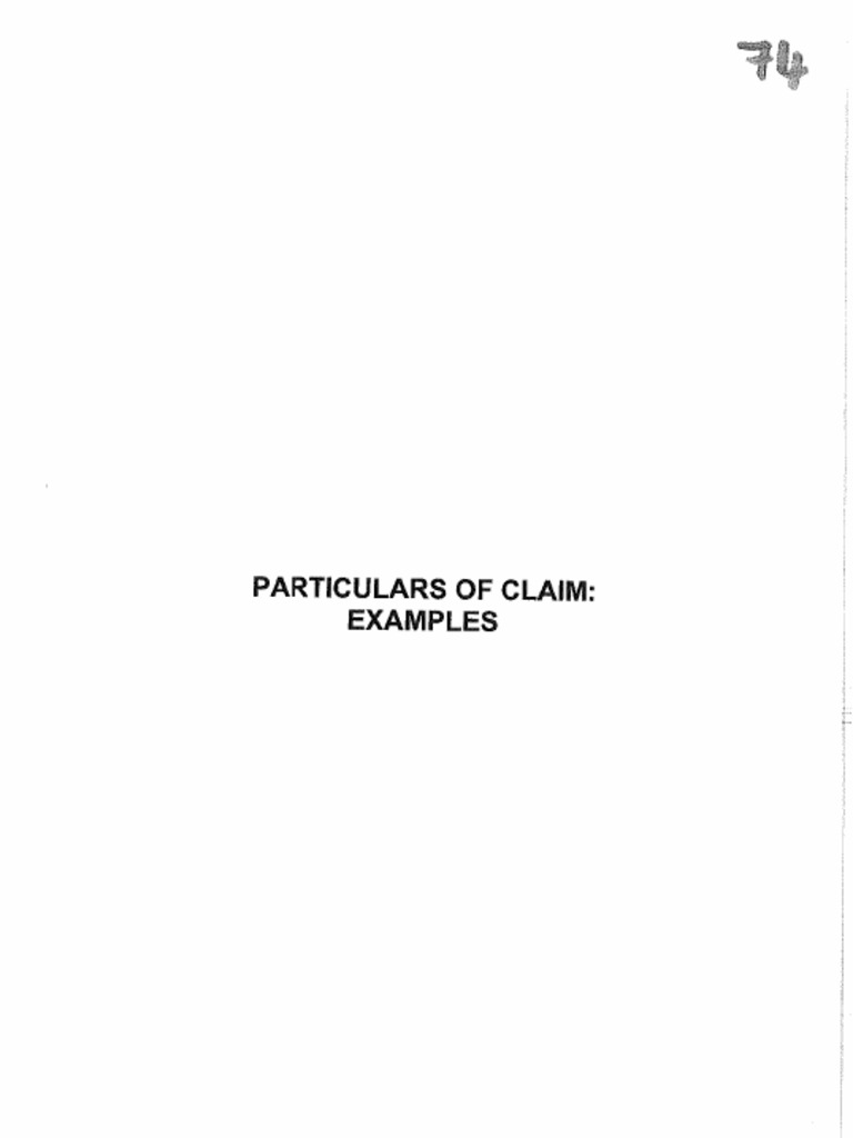 Particularos of claim examples | PDF