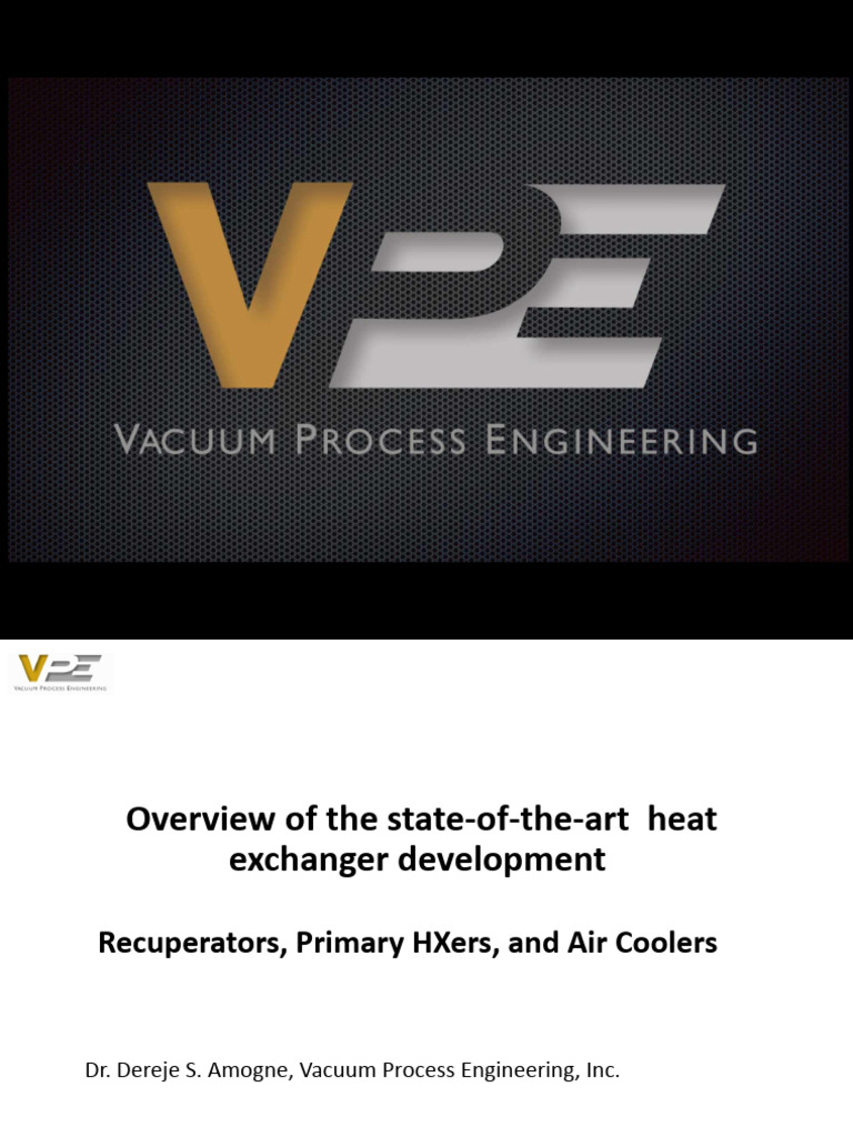DOE sCO2 Workshop, Panel 2 VPE, Dereje Amogne | PDF | Heat Exchanger | Heat