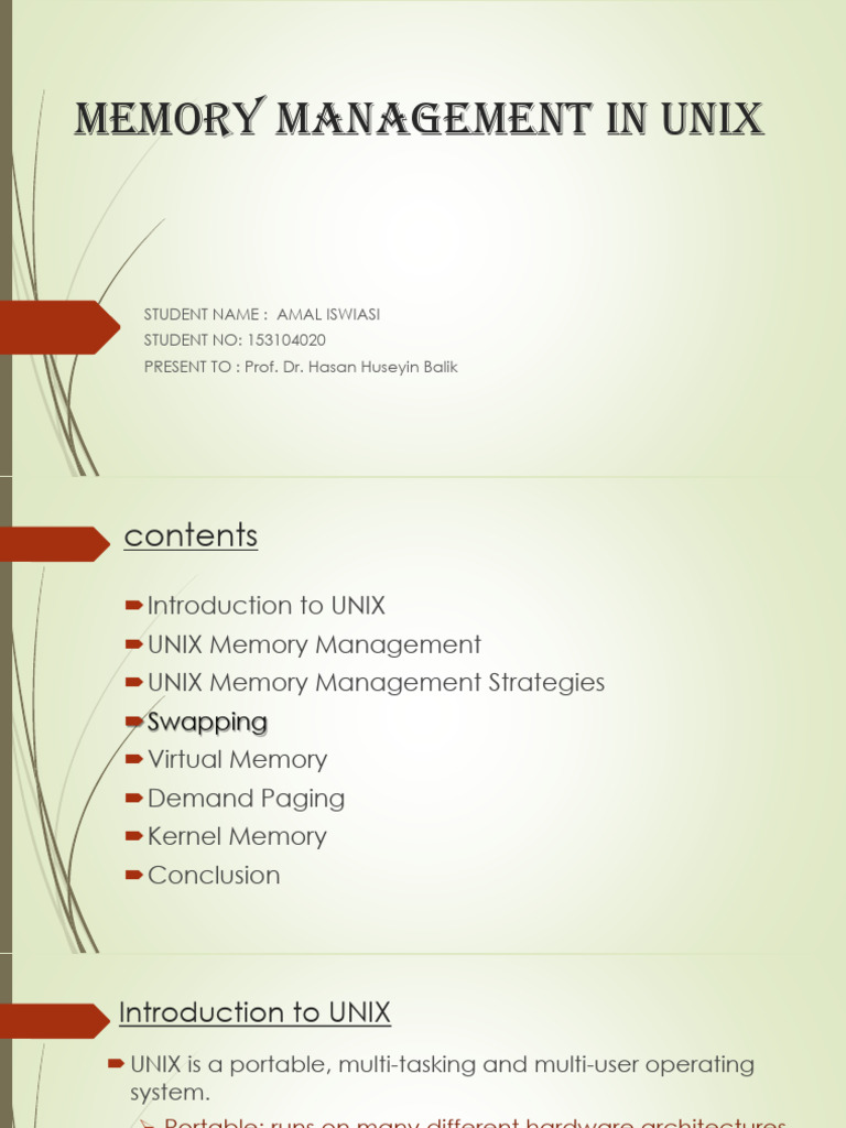 UNIX Memory Management Strategies | PDF | Computer Data Storage ...