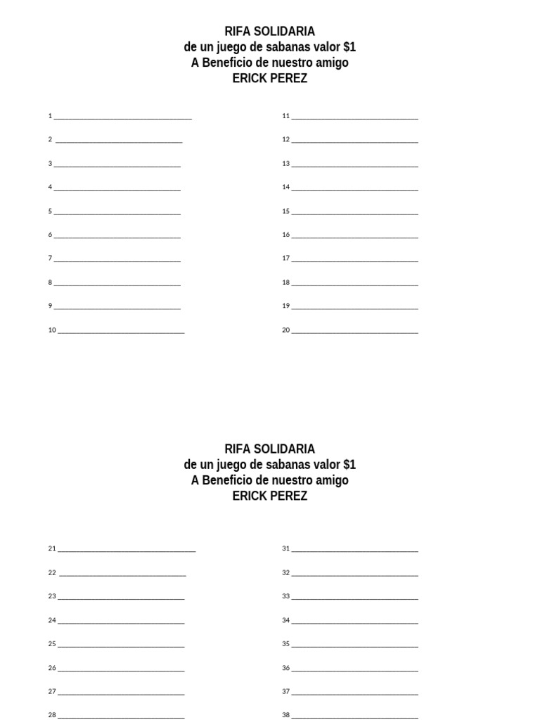 RIFA SOLIDARIA | PDF