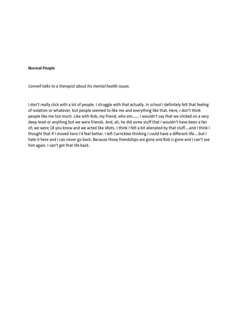 Normal People Connell | PDF