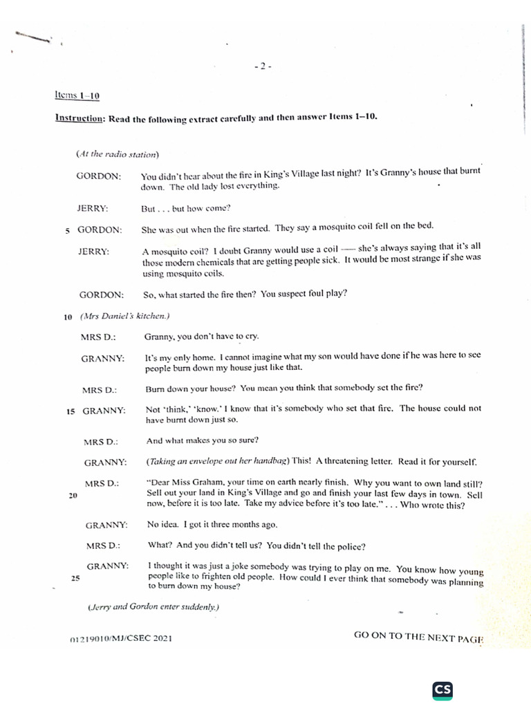 CSEC Eng B June 2021 P1 | PDF