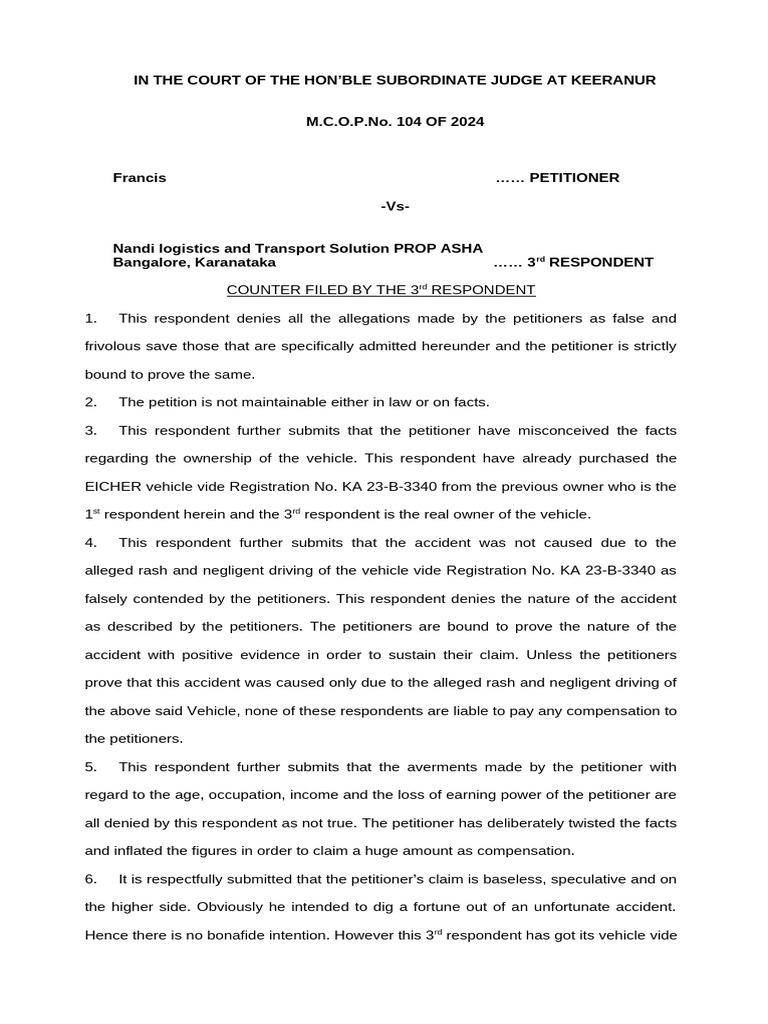 counter Mcop Haaj | PDF | Common Law | Justice