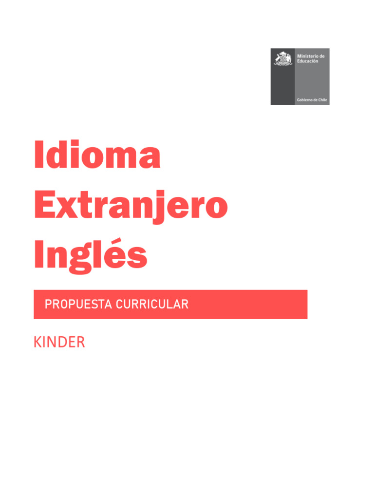 Currículo de Inglés para Kinder | PDF | Aprendizaje | Educación de la ...