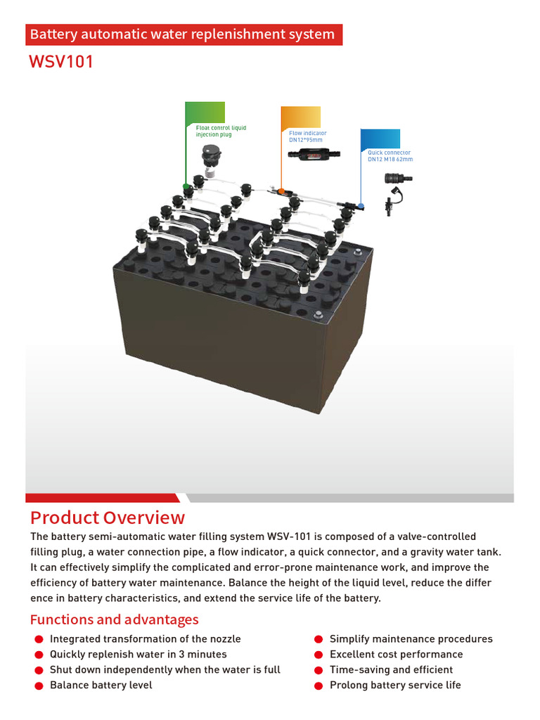 Automatic Water Replenishment System For Battery | PDF | Water ...