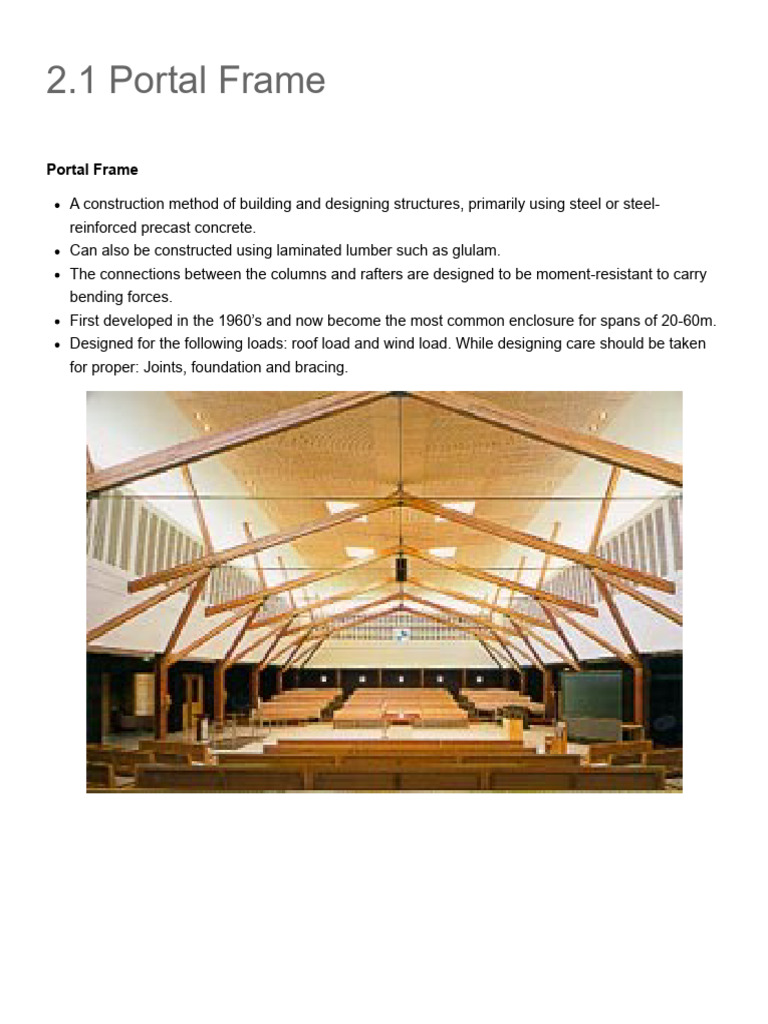 2.1 Portal Frame | PDF | Framing (Construction) | Wall