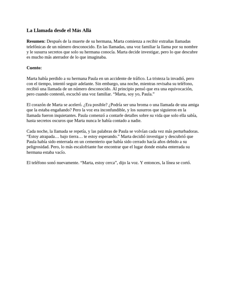 La Llamada Desde El Más Allá | PDF