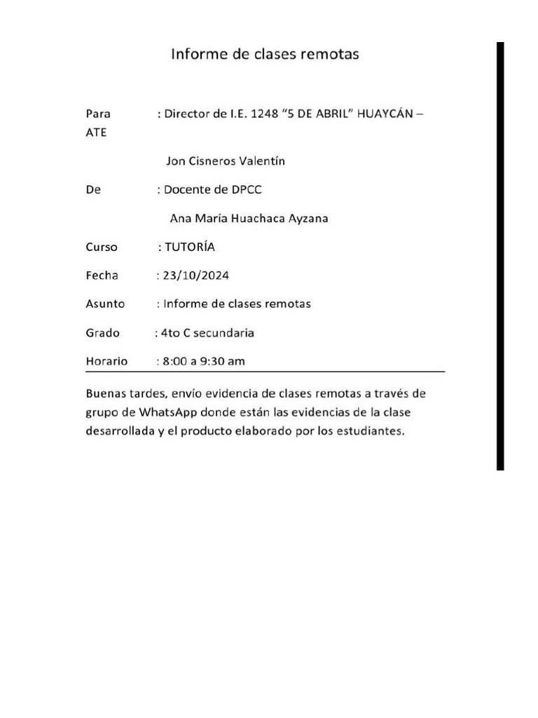 Tutoria 4to C Clase Remota | PDF