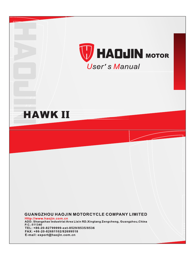 HAWK II Users Manual | PDF | Throttle | Mechanical Engineering
