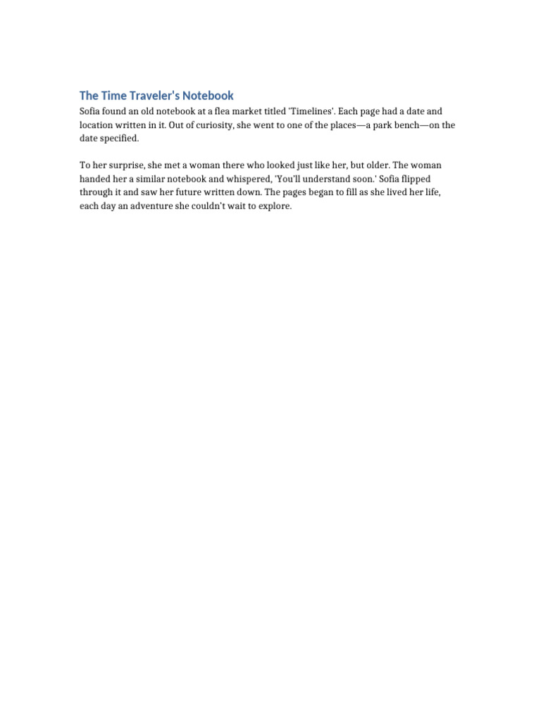 The Time Traveler's Notebook | PDF
