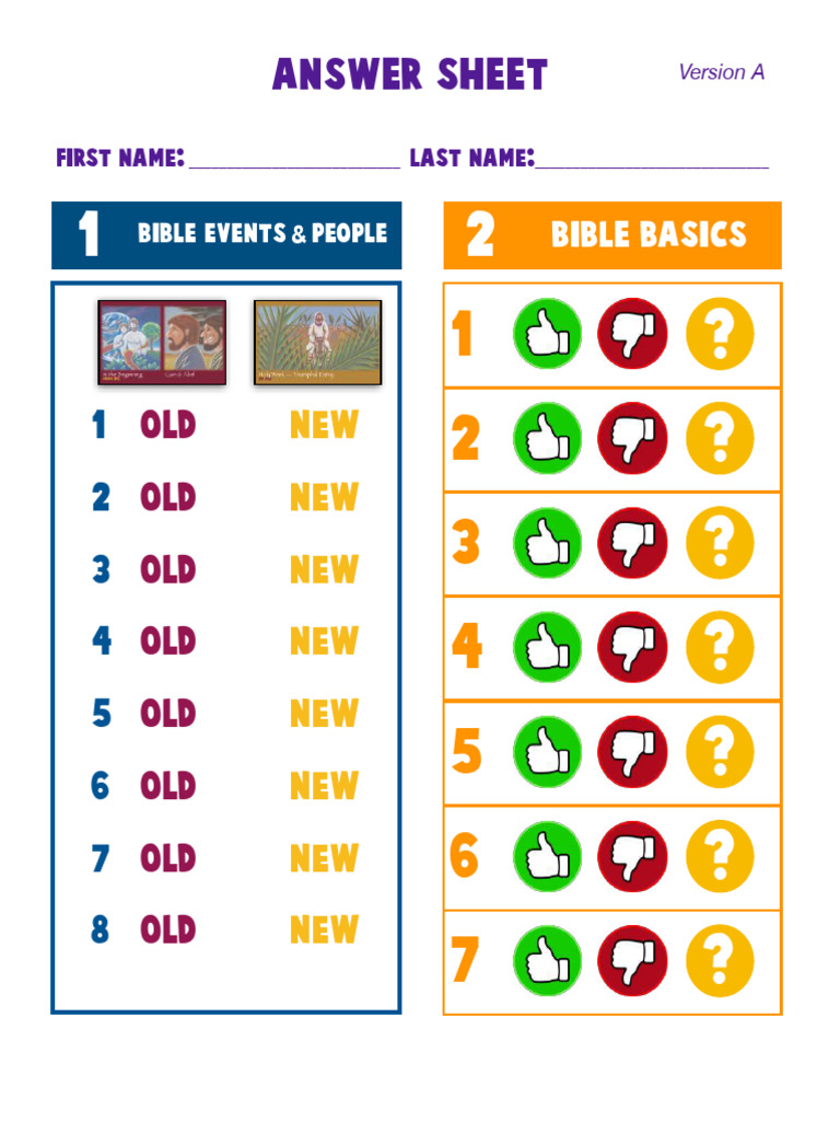 Y3 Q2 Answer Sheet - Version A For K-1st Grade-Compressed | PDF