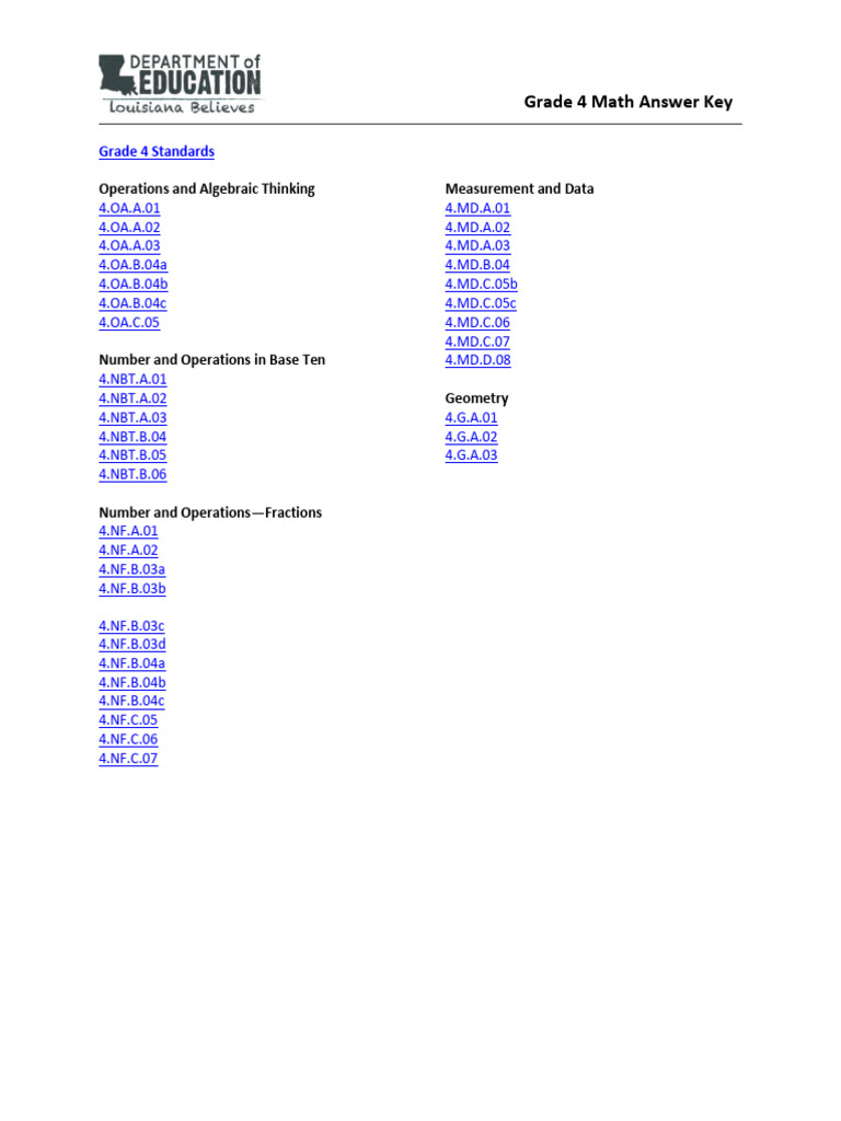 Louisiana (Half) Key Math | PDF
