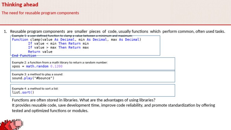 Need For Reusable Program Components Activity 2 | PDF