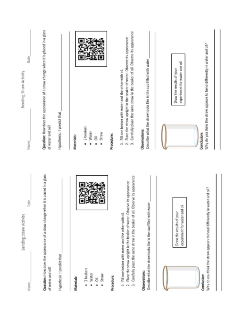 Bending Straw Activity #1 | PDF