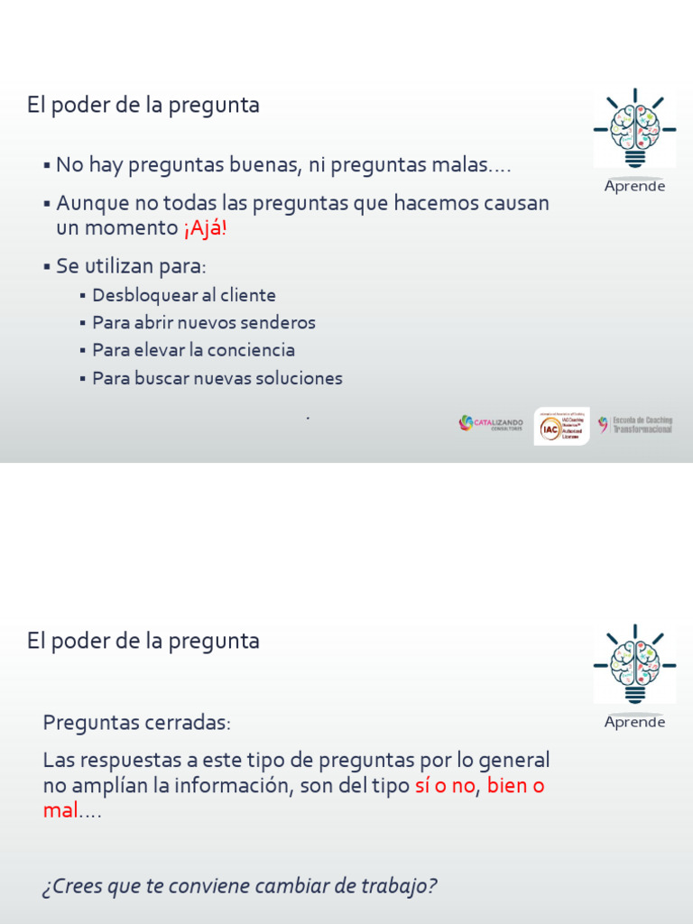 El Poder de La Pregunta | PDF | Intuición | Conceptos psicologicos