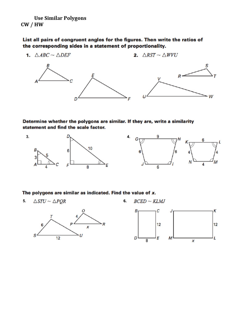 1 Similar Polygons-Practice A | PDF