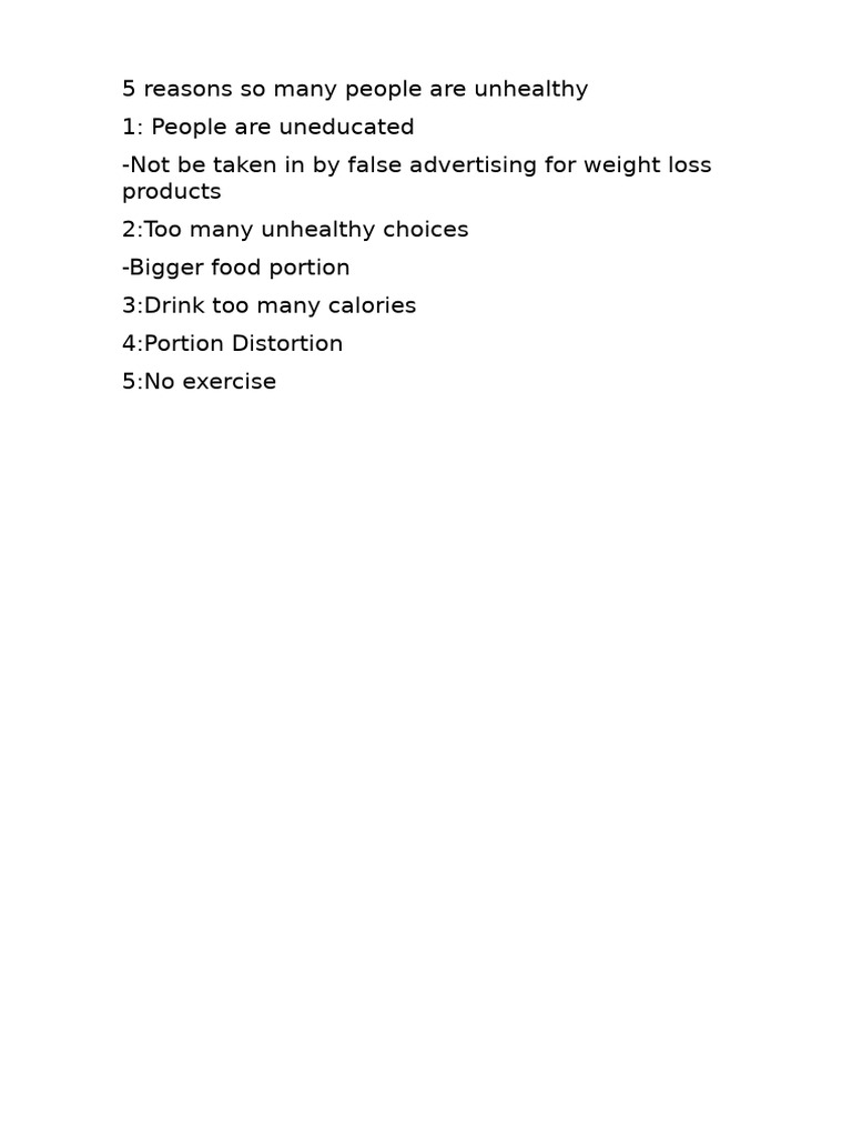 5 Reasons for Poor Health Choices | PDF