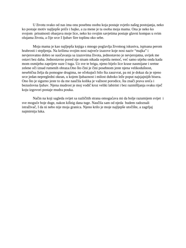 U Životu Svako Od Nas Ima Onu Posebnu Osobu Koja Postaje Svjetlo Našeg Postojanja | PDF