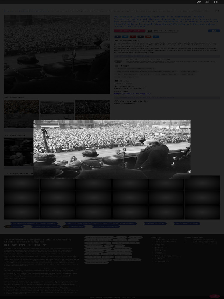 Winston Churchill gives his famous 'V for Victory' sign while ...