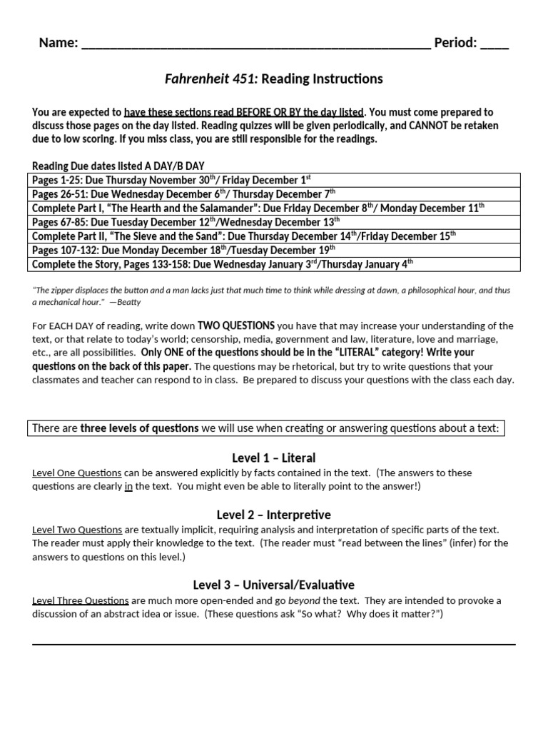 Reading Packet and Schedule | PDF | Cognition