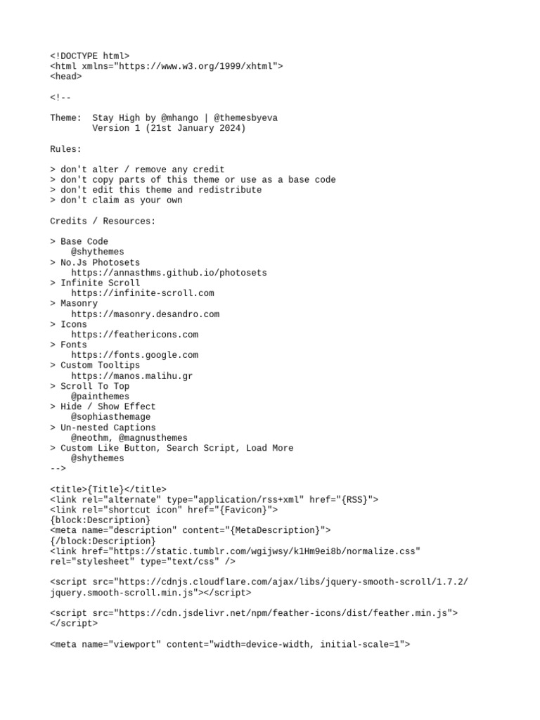 Stay High Theme | PDF
