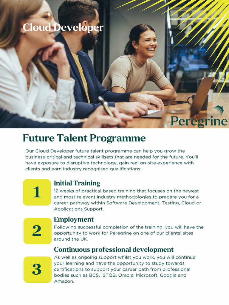 Peregrine - Cloud Developer Future Talent Programme | PDF
