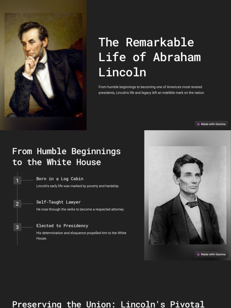 The Remarkable Life of Abraham Lincoln | PDF | Abraham Lincoln ...