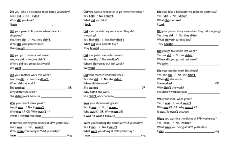 Past Simple Questions SHERPA | PDF
