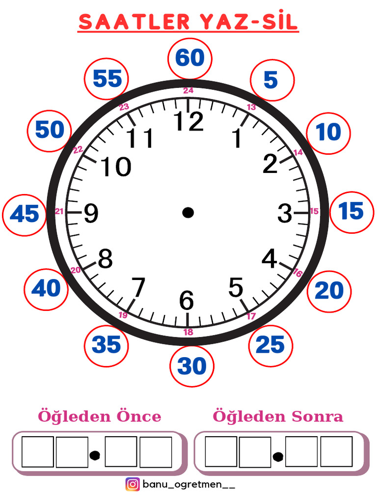 Saatler Yaz Sil Sablonu | PDF