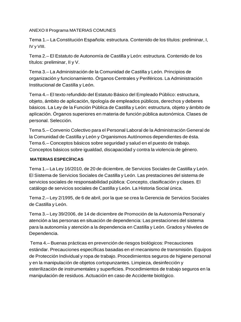 Institucional de Castilla y León.: Anexo Ii Programa Materias Comunes | PDF | Comunicación ...