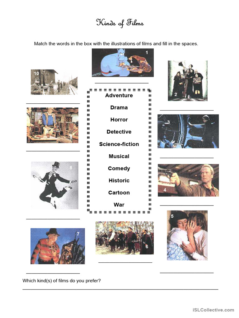Film Genre Matching Activity | PDF