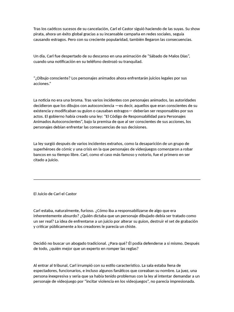 Carl El Castor y Defensor de La Libertad Animada | PDF