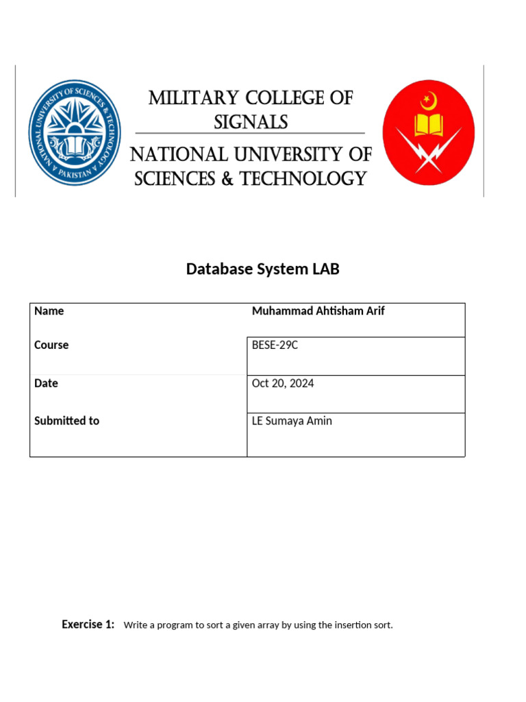 MUHAMMAD AHTISHAM DSA LAB | PDF