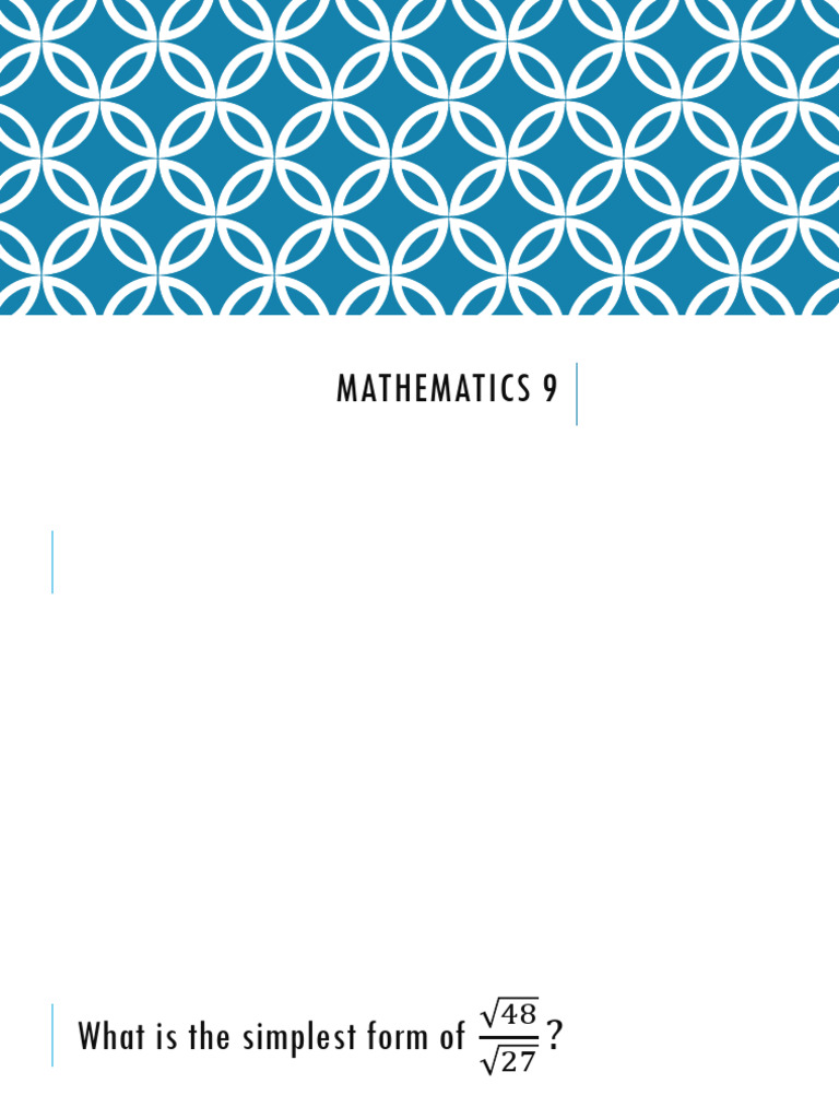 MATHEMATICS 9-REVIEWER Answer | PDF | Mathematics | Elementary Mathematics
